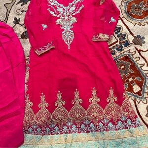 Dresses | New 3 Piece Pakistani Wedding Dress Salwar Kameez Large ...